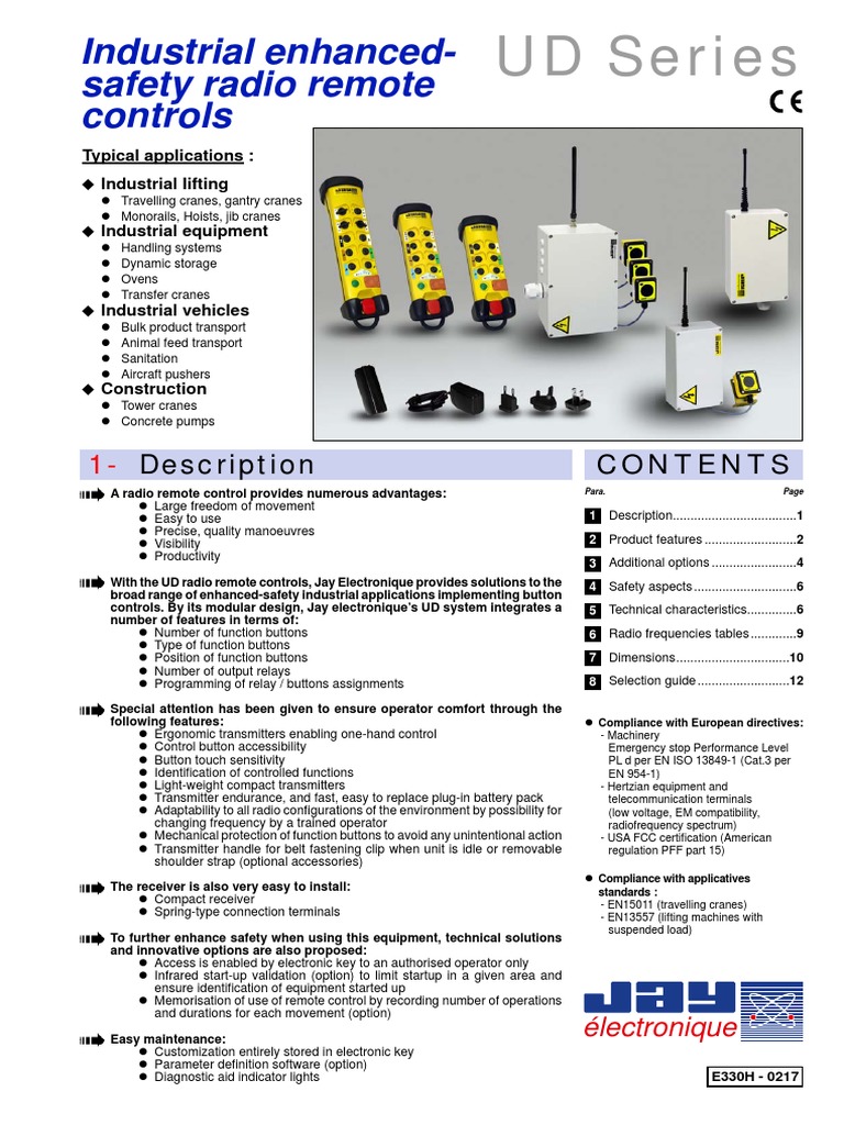 Industrial Enhanced-Safety Radio Remote Controls: Description | PDF ...