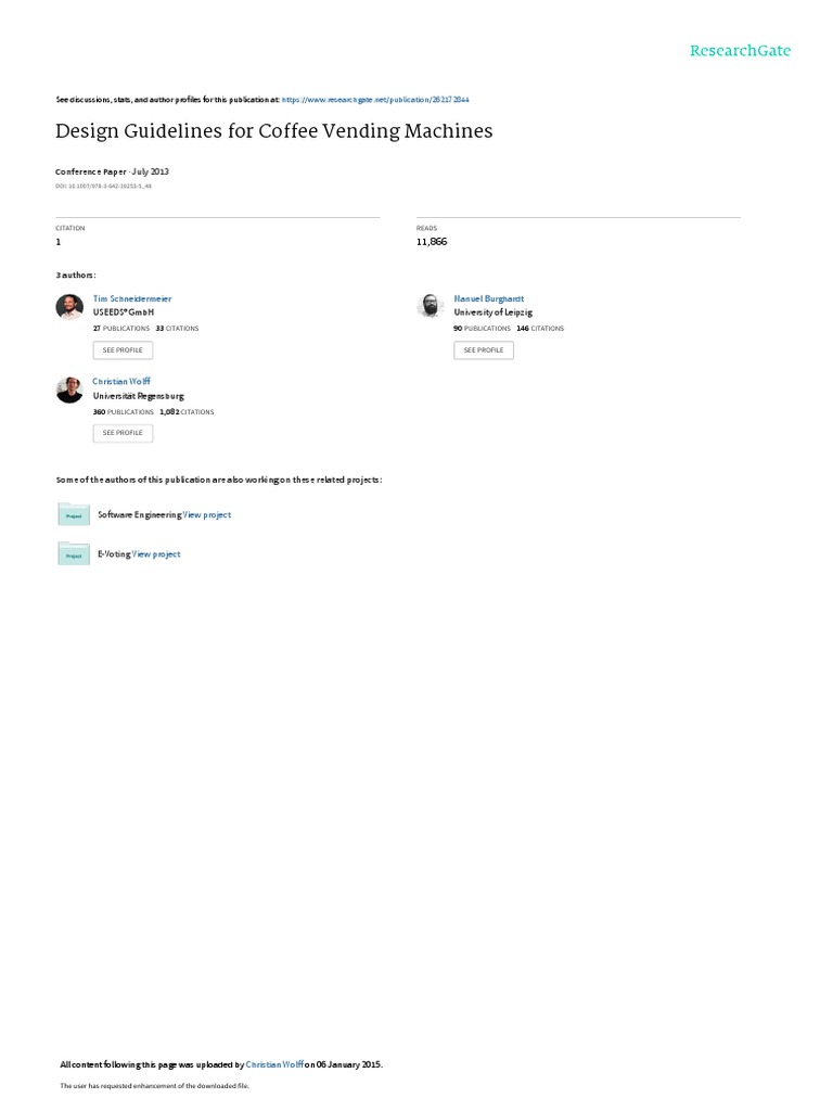 Design Guidelines For Coffee Vending Machines: July 2013 | PDF ...