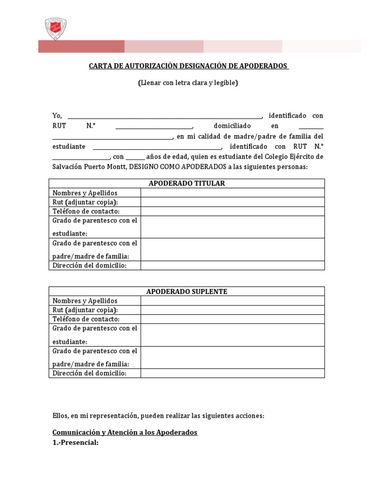 Carta de Autorización Designación de Apoderados | PDF | Maestros