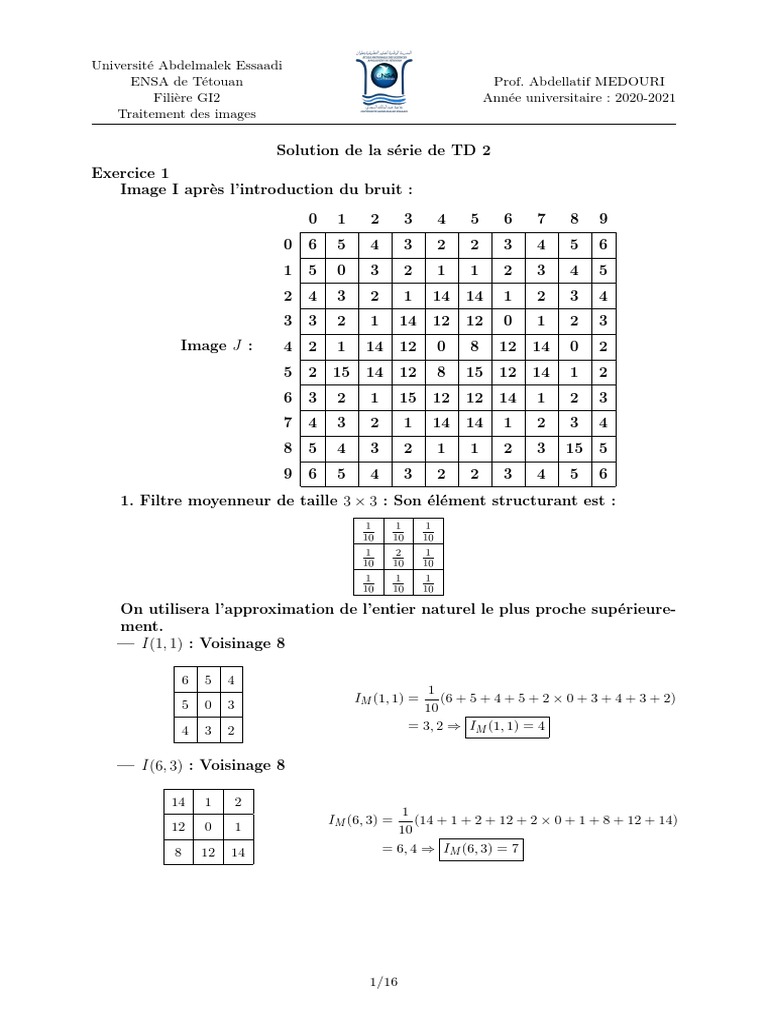 Solution TD 2 | PDF | Optique | Enregistrement