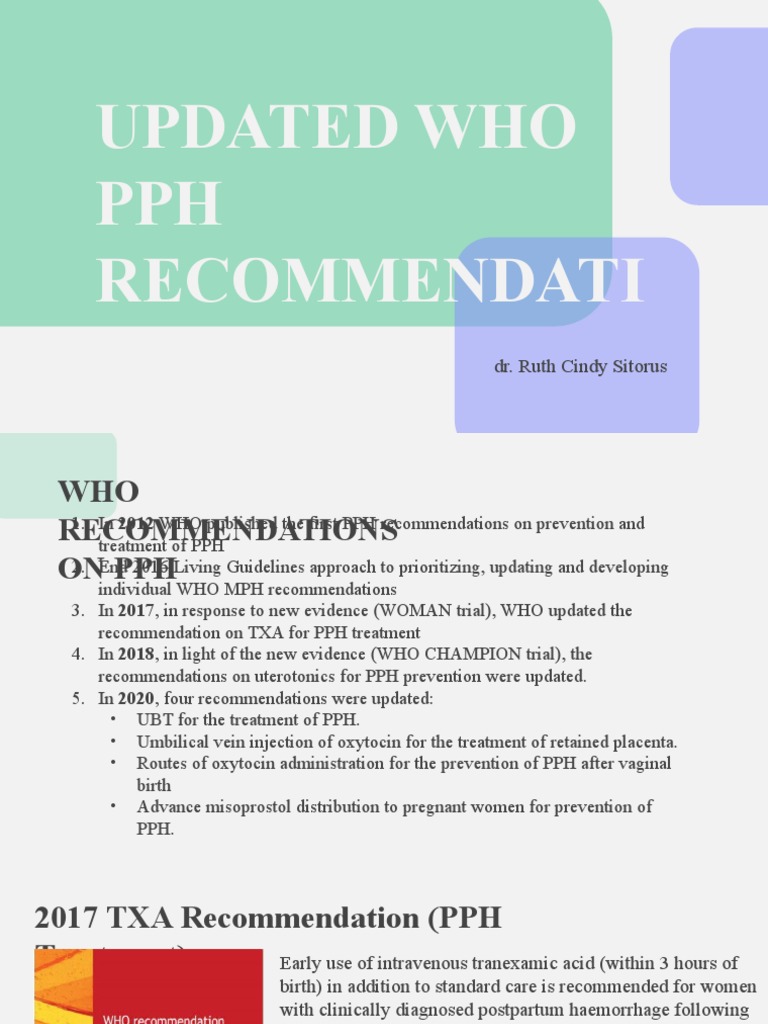 Updated WHO PPH Recommendations | PDF | Human Reproduction | Women's Health