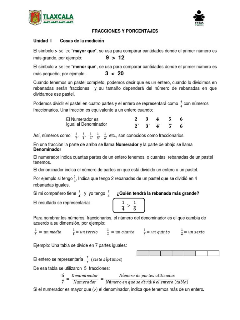 Fracciones y Porcentajes Guía 2 | PDF | Triángulo | Matemática Elemental