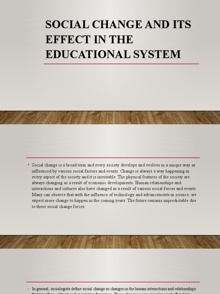 Social Change and Its Effect in The Educational | PDF | Society ...