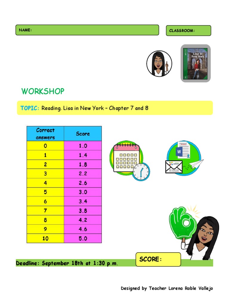 Workshop: Reading. Lisa in New York - Chapter 7 and 8 | PDF
