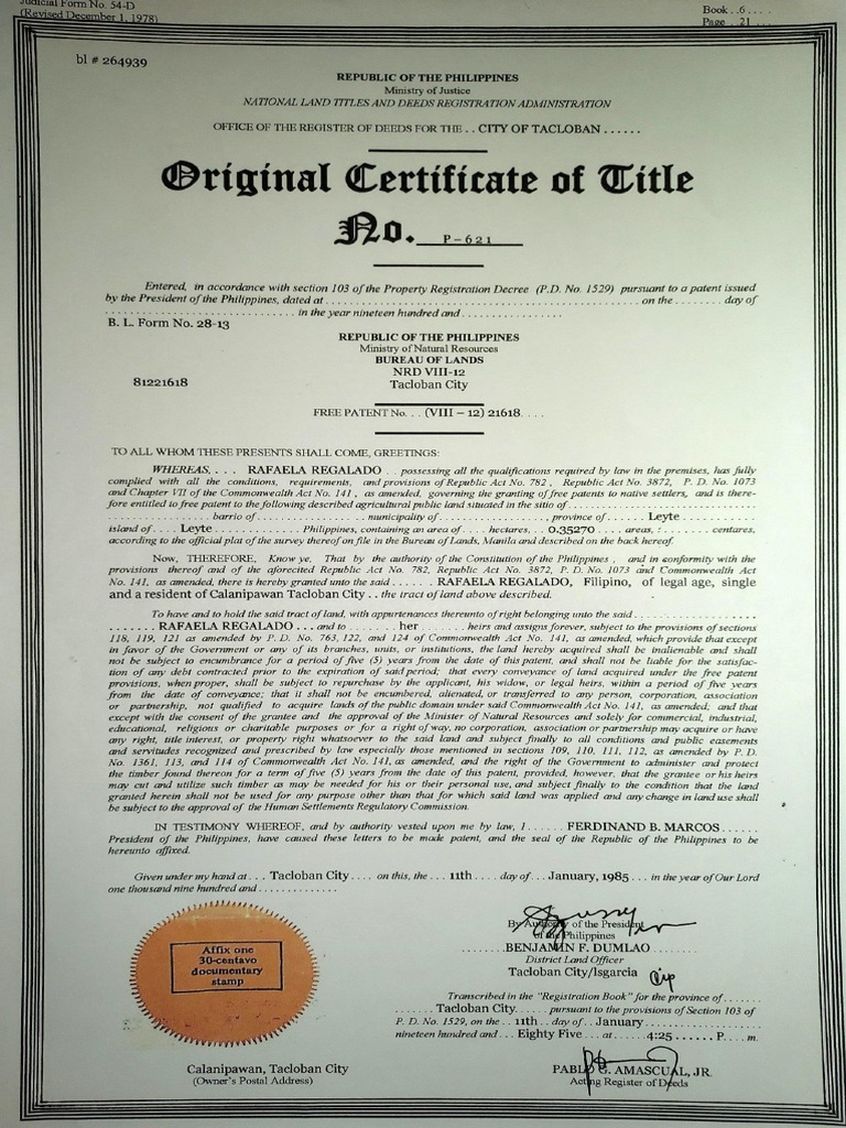 Certificate of Title | PDF