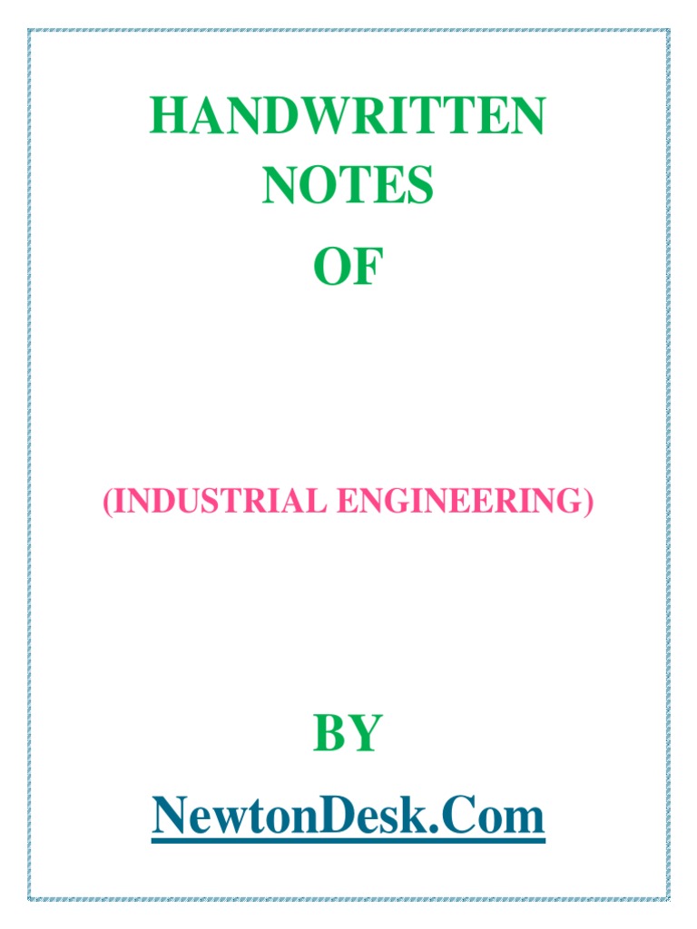 Industrial Engineering Handwritten Notes | PDF | Alphabet Inc ...