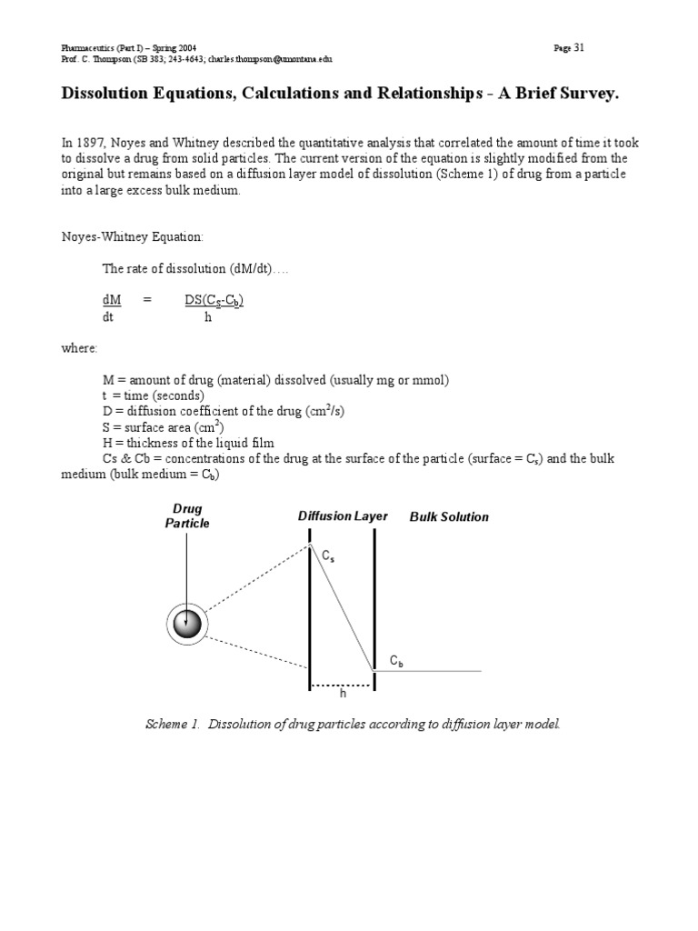 Dissolution Diffusion Pdf Solubility Diffusion