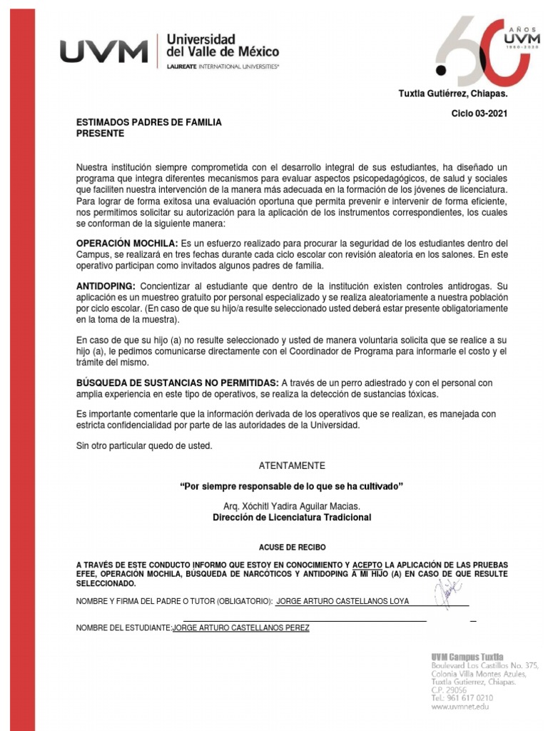 FORMATO 4 - Operación Mochila C32021 JORGE CASTELLANOS | PDF