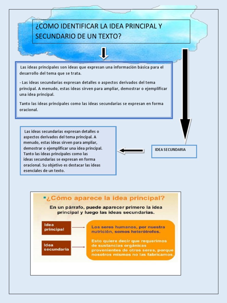 Identificación de Ideas Principales y Secundarias | PDF