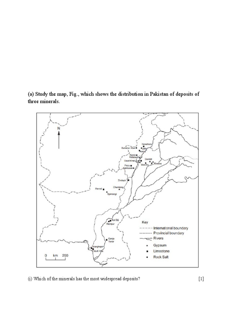 (A) Study The Map, Fig., Which Shows The Distribution in Pakistan of ...