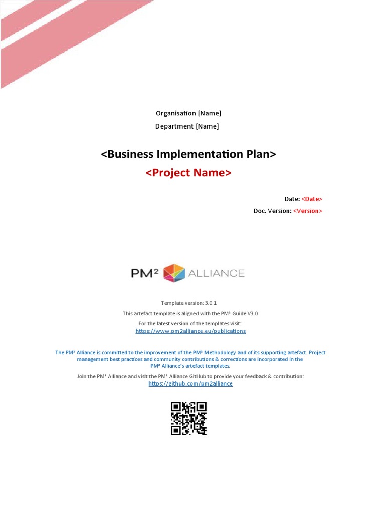 (10 I PM2-Template v3) Business - Implementation - Plan (ProjectName ...