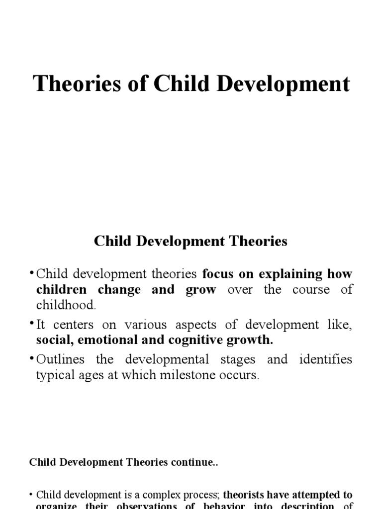 Child Developmental Theories | PDF | Morality | Relationships