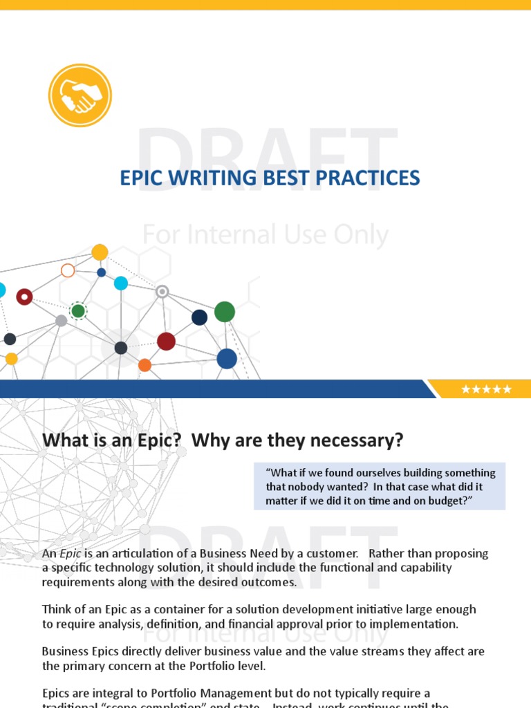 Epic Writing Best Practices | PDF | Goal | Veterans Health Administration