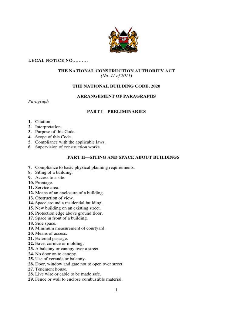 The Draft National Building Regulations (National Building Code) 2020 ...