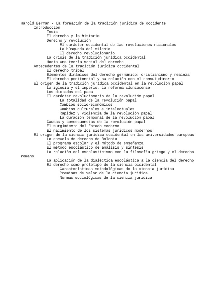 Harold Berman - La Formación de La Tradición Jurídica de Occidente | PDF