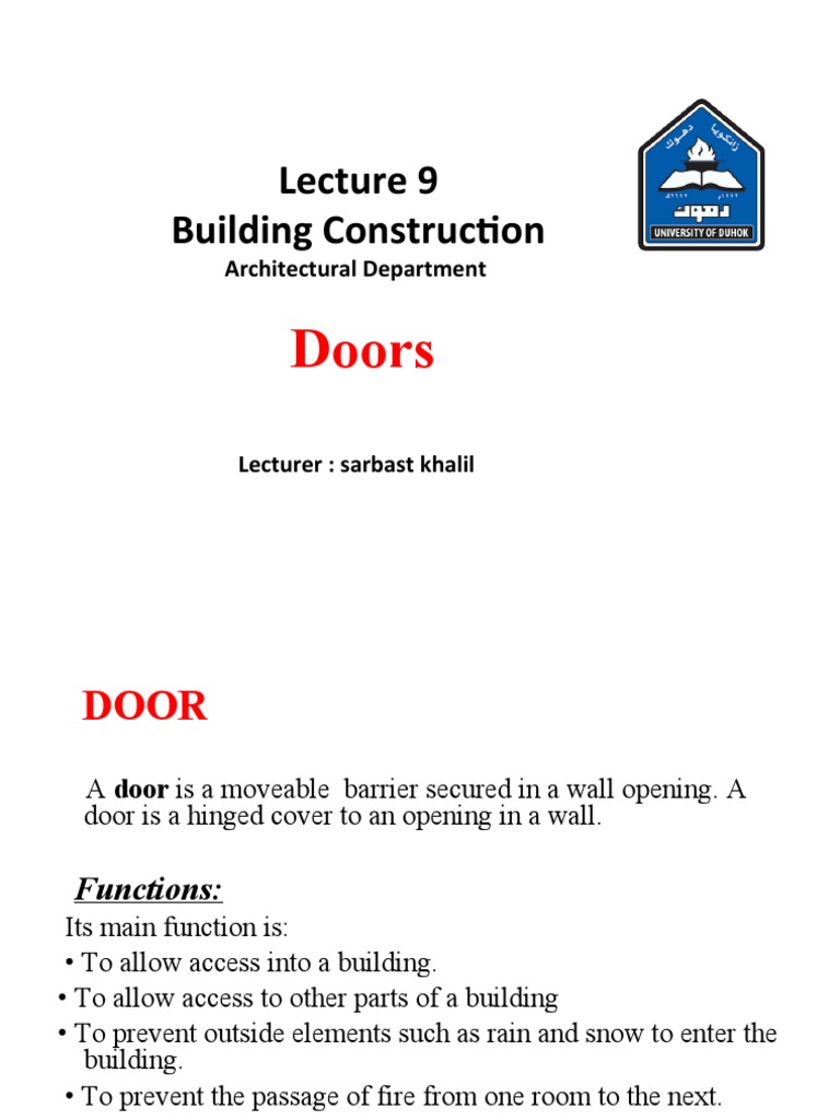 Building Construction: Doors | PDF | Door | Economic Sectors