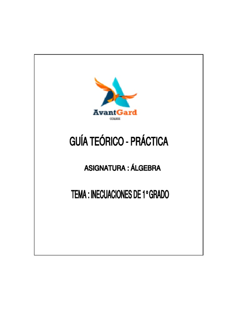 Guia Teorico-Practica de Inecuaciones Lineales | PDF | Matemáticas | Álgebra