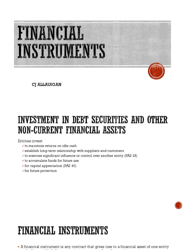Financial Instruments | PDF | Bonds (Finance) | Discounting