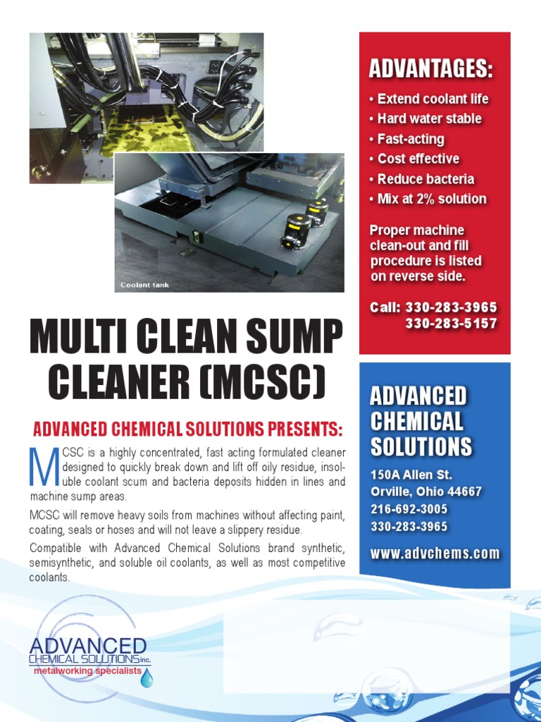 Multi Clean Sump Cleaner (MCSC) : Advantages | PDF | Physical Sciences ...