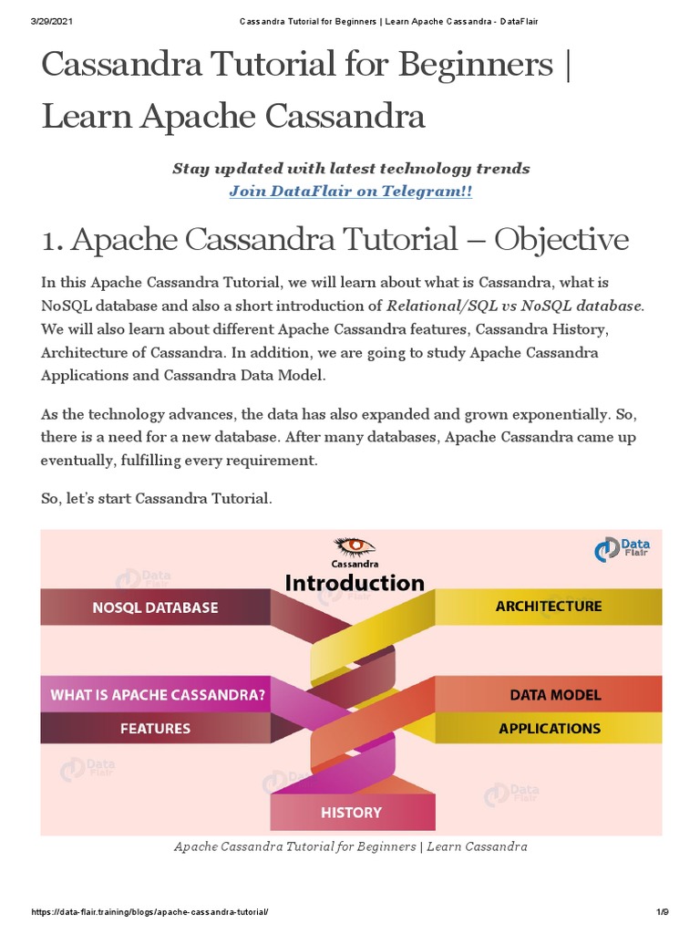 Cassandra Tutorial For Beginners | PDF | No Sql | Databases