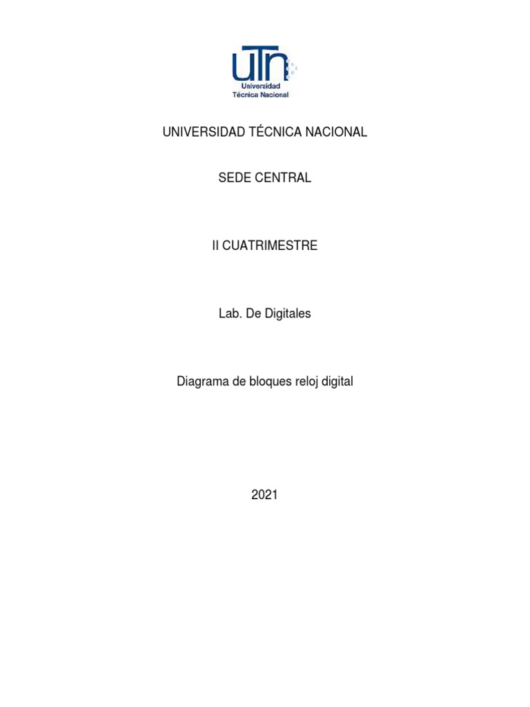 Diagrama de Bloques Reloj Digital | PDF