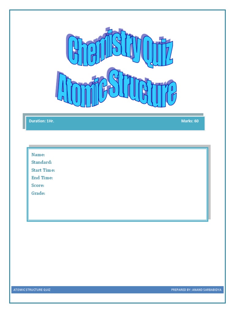 Atomic-Structure Quiz | PDF