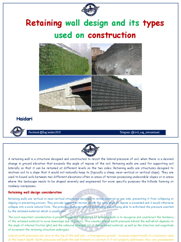 Retaining Wall Design | PDF | Building Engineering | Horticulture And ...