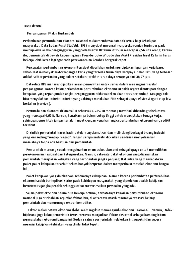 Teks Editorial Analisi Struktur Dan Kaidah Kebahasaan Pdf