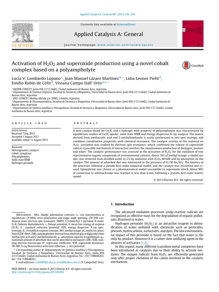 Applied Catalysis A: General | PDF | Adsorption | Catalysis