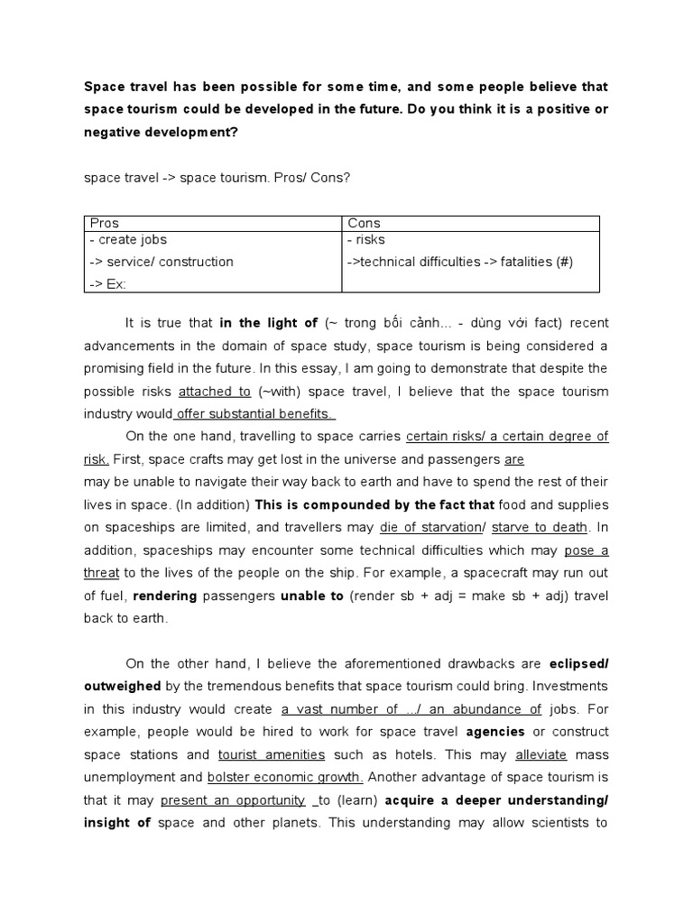 Space Tourism: Benefits and Risks | PDF