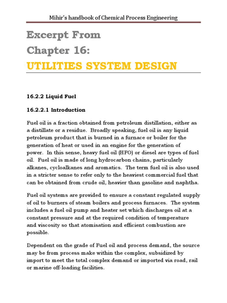 Utility System Design From Ch16 - Mihir's Handbook | PDF | Fuel Oil ...