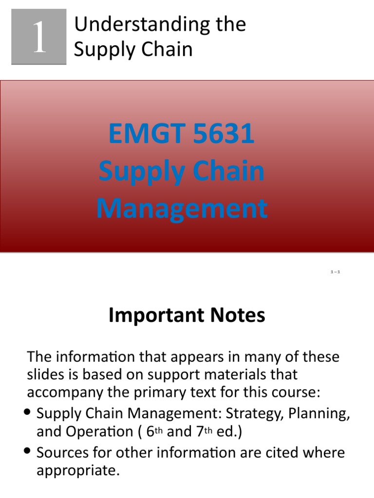 SCM - CH1 Understanding SC | PDF | Supply Chain | Supply Chain Management