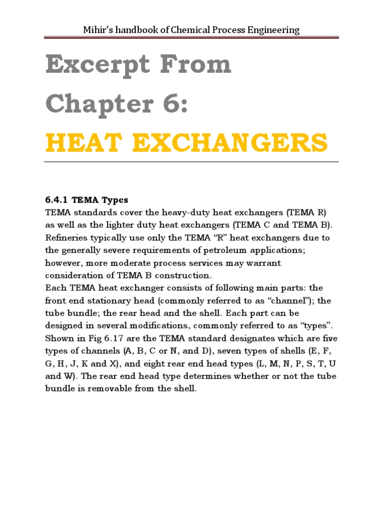 TEMA Heat Exchanger Designs Explained | PDF | Pipe (Fluid Conveyance ...