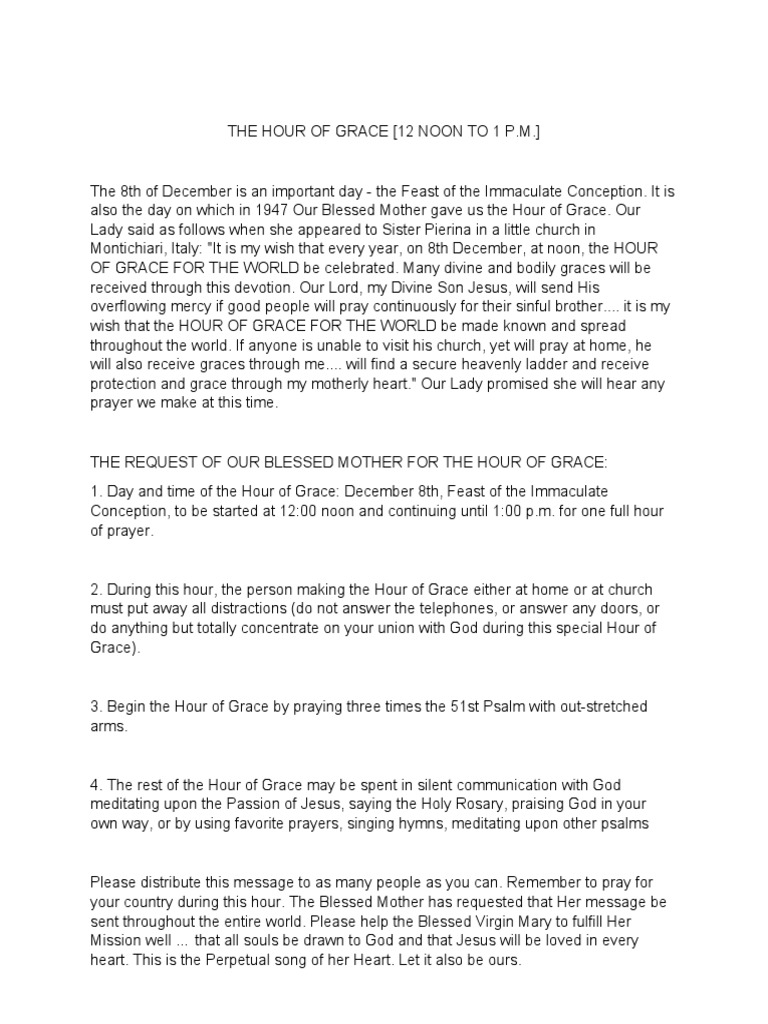 The Hour of Grace | PDF