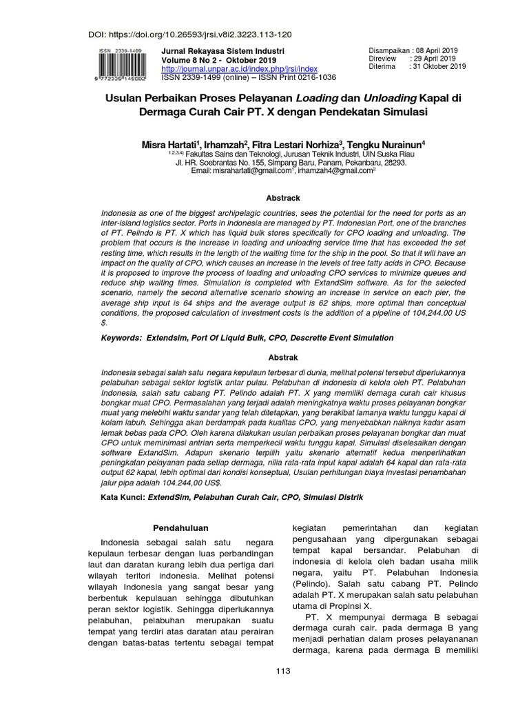 Usulan Perbaikan Proses Pelayanan Loading Dan Unlo | PDF | Pemodelan Ilmiah