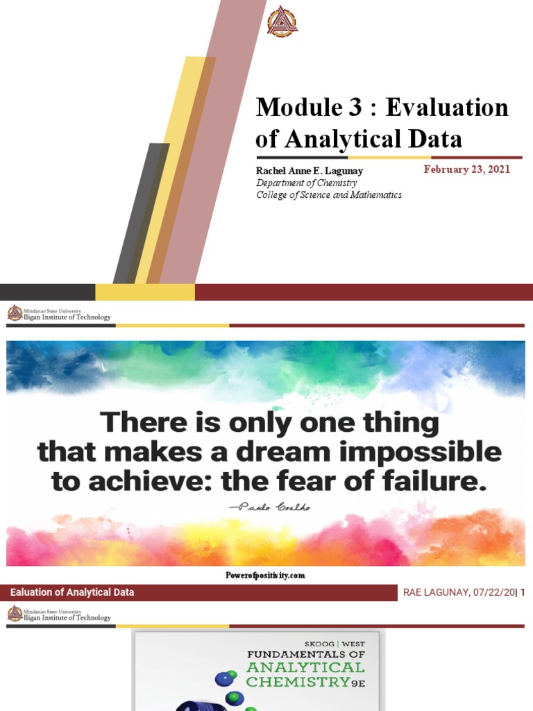 CHM121 - Module 3 - Evaluation of Analytical Data | PDF | Coefficient Of Variation ...