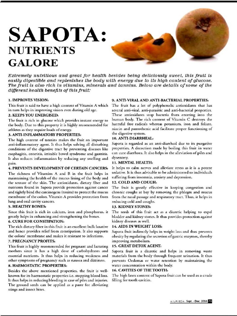 The Many Health Benefits of Sapota: A Nutritious Fruit Rich in Vitamins ...