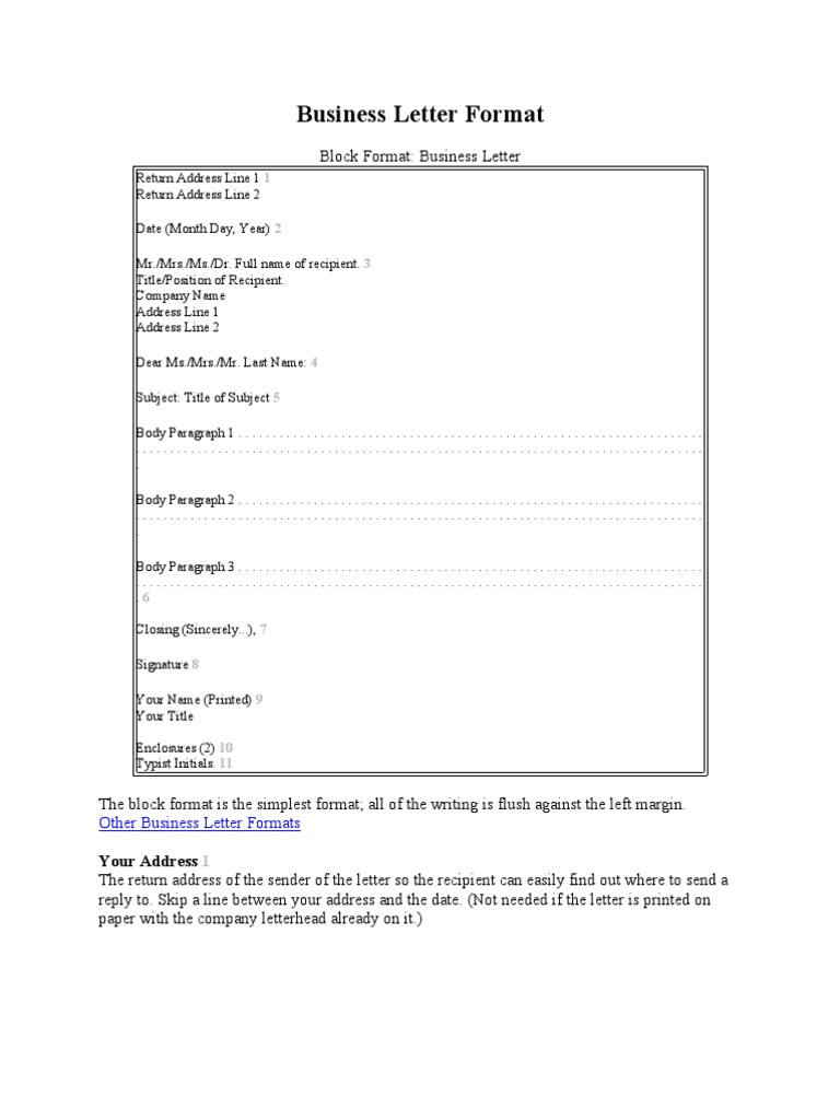 Business Letter Format | PDF | Résumé | Employment
