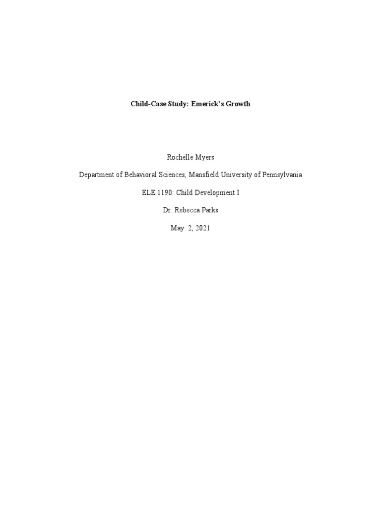 Child Case Study-Final Paper | PDF | Toys | Relationships