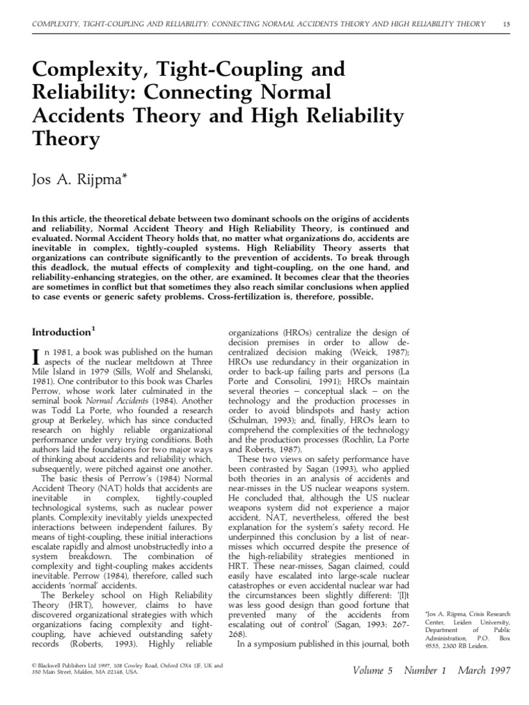 Rijpma - Complexity Tight-Coupling and Reliability Connecting Normal ...