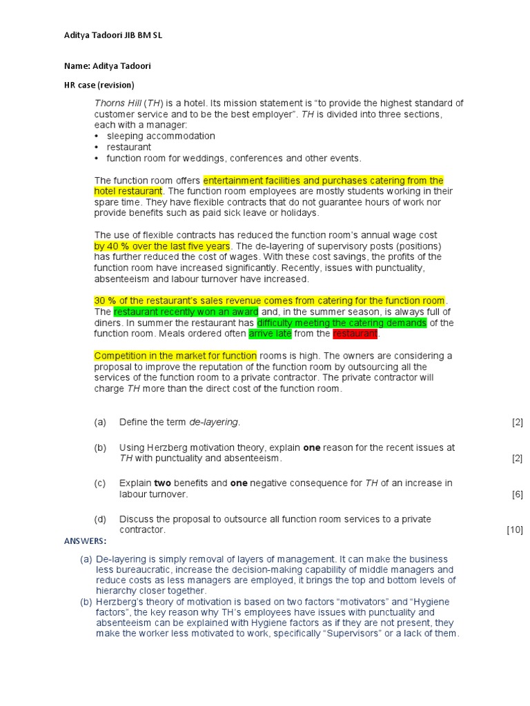 HR Case REV-1 | Download Free PDF | Employment | Turnover (Employment)