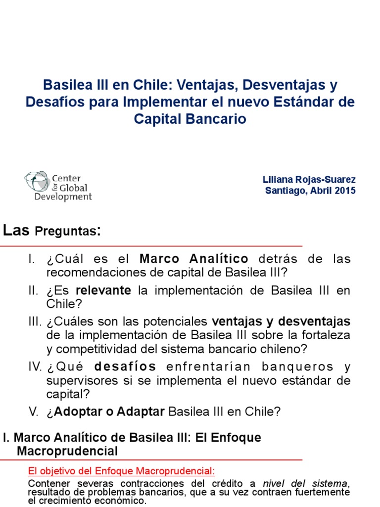Basilea III en Chile: Pros y Contras | PDF | Basilea Iii | Compartir ...