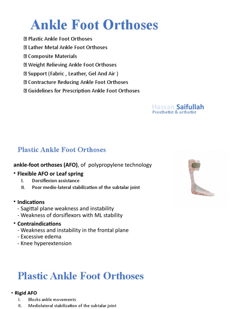 Ankle Foot Orthoses | PDF | Knee | Anatomical Terms Of Motion
