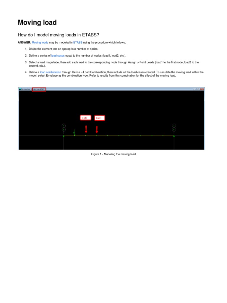 Moving Load: How Do I Model Moving Loads in ETABS? | PDF