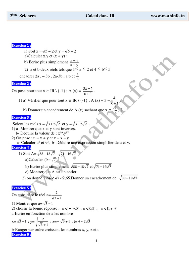 Calcul 1 Pdf Mathématiques