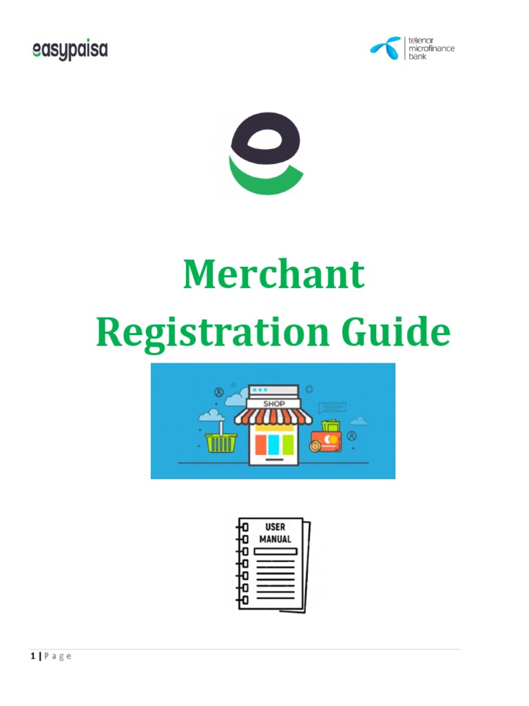 Easypaisa Merchant Account Registration Guide | PDF | Business | Menu