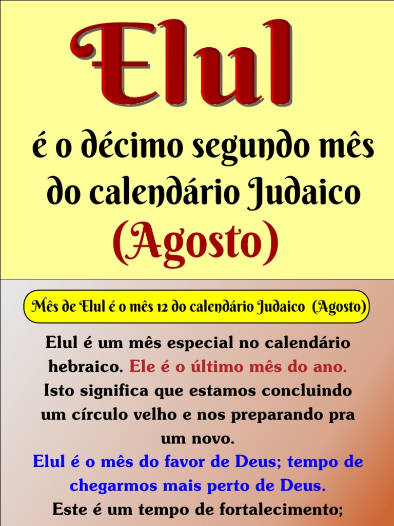 Elul Último Mês Do Ano No Calendário Judaico | PDF