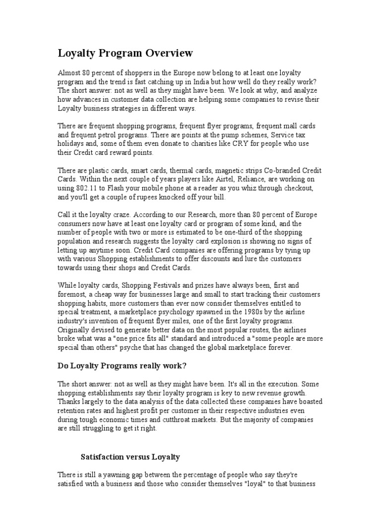 Loyalty Program Overview | PDF | Loyalty Program | Business