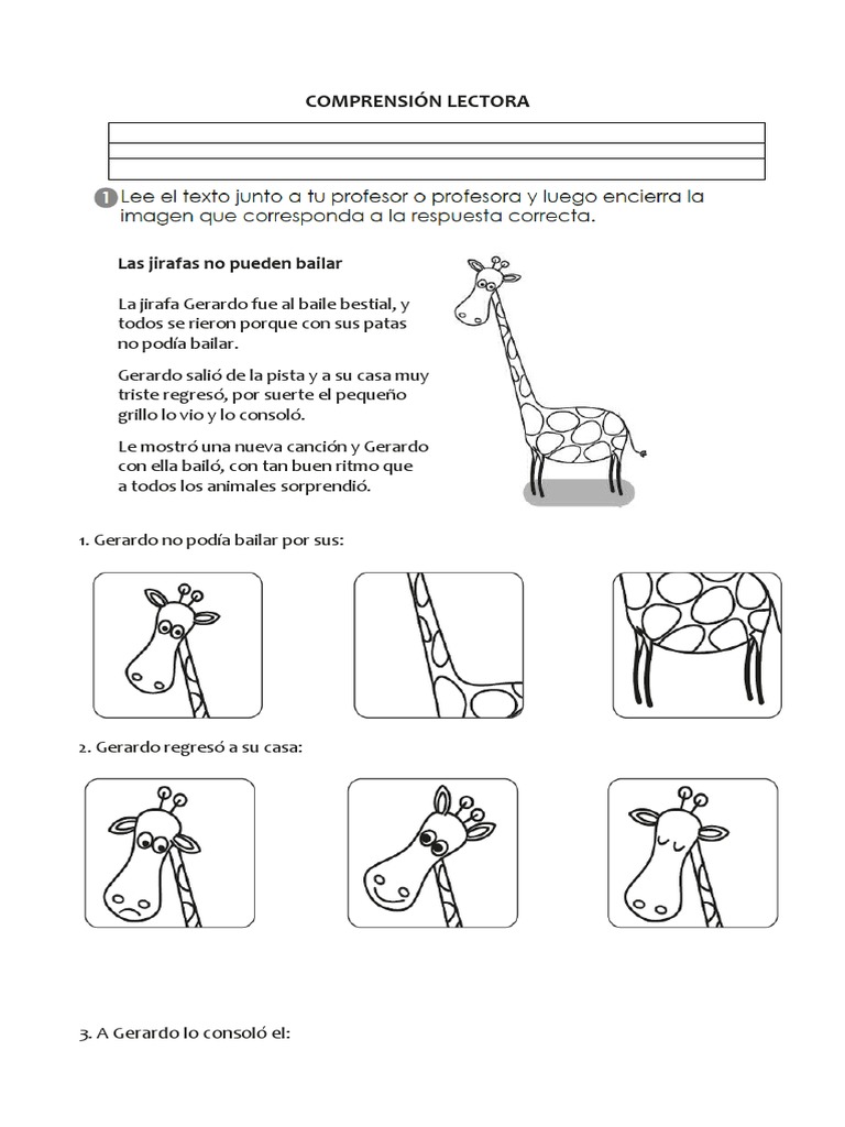 LEO Y COMPRENDO Las Jirafas No Pueden Bailar | PDF