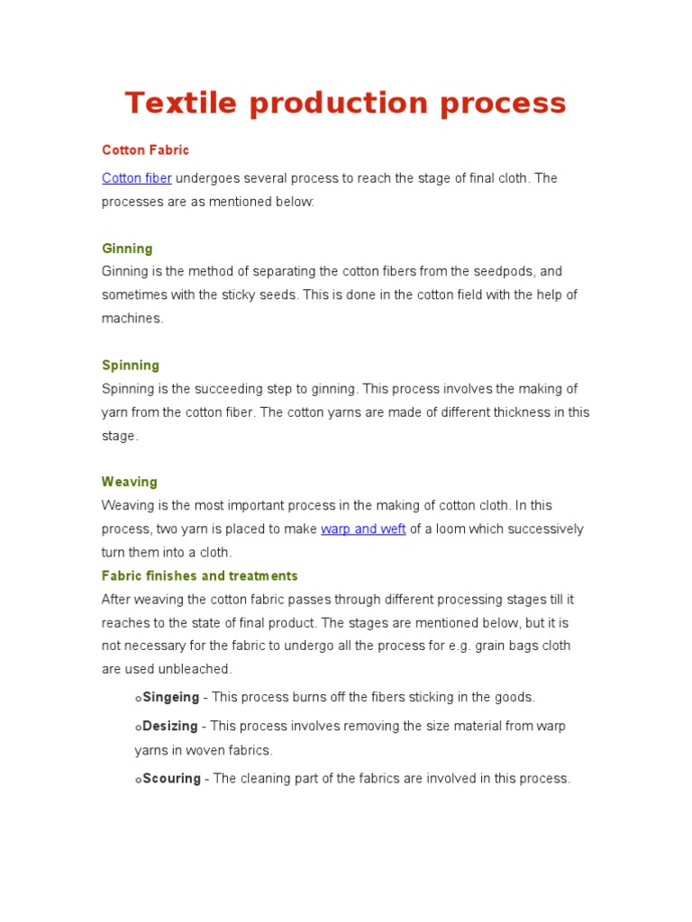 Textile production process | Textiles | Weaving